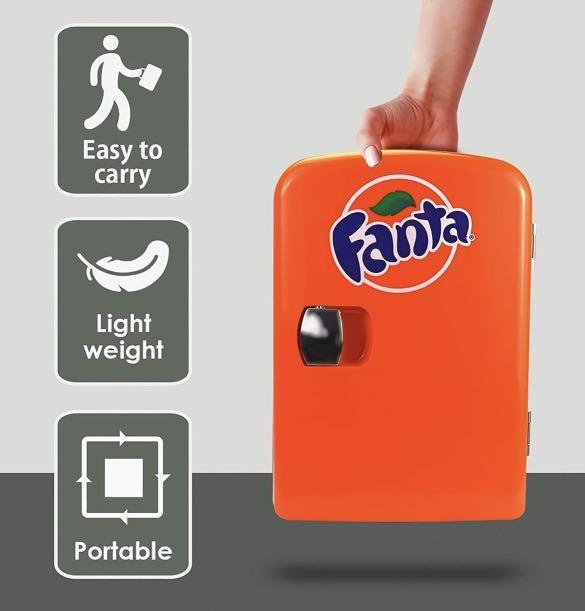 Coca-Cola Fanta Portable 6 Can Thermoelectric Mini Fridge Cooler/Warmer ...