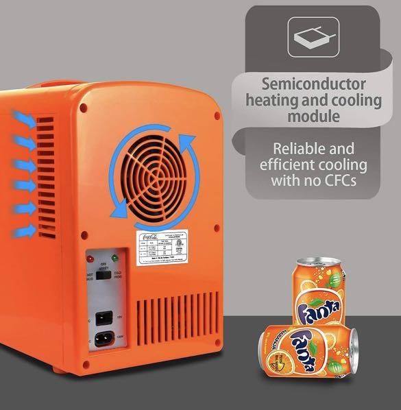 Coca-Cola Fanta Portable 6 Can Thermoelectric Mini Fridge Cooler/Warmer ...