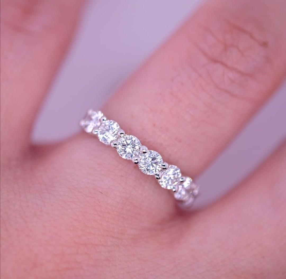 Diamond Half Eternity Ring, Women's Fashion, Jewelry & Organizers ...