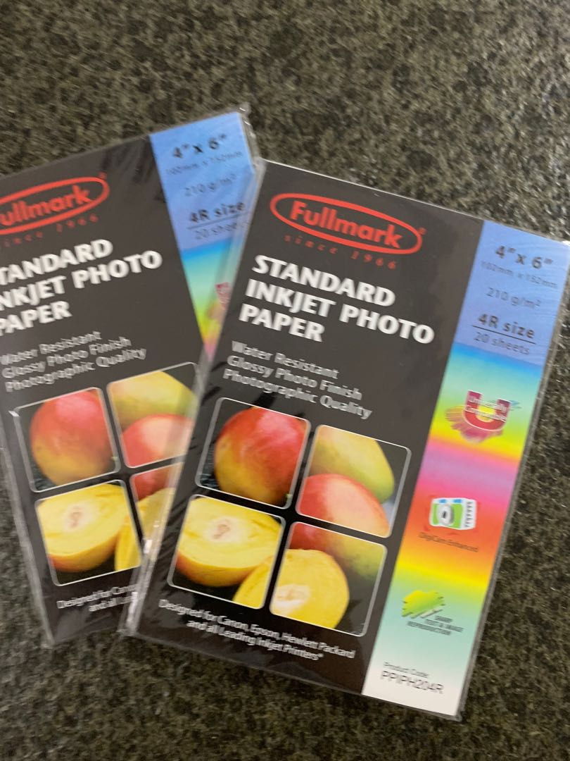 Fullmark Standard Inkjet Photo Paper 4R size, Photography, Photography ...