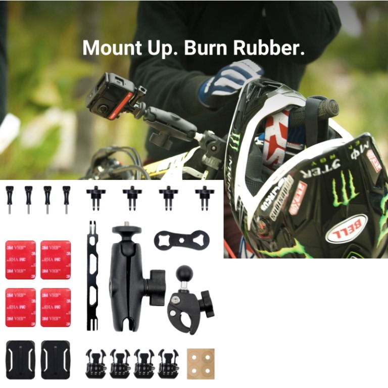 Insta360 Motorcycle Mount Bundle for ONE X2, GO 2, ONE R, ONE X, ONE ...