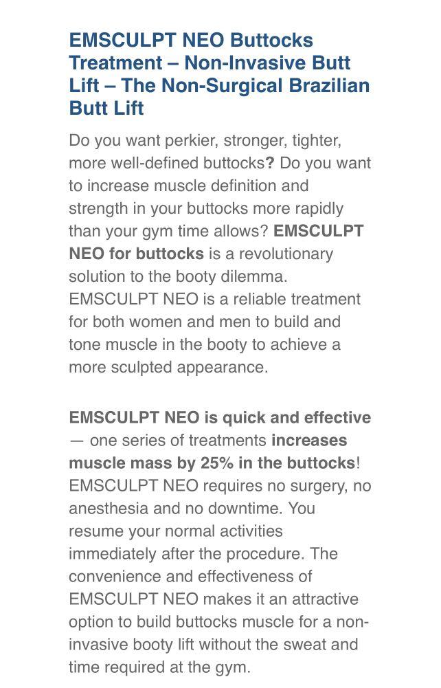 AUTHENTIC BTL EmSculpt NEO Butt Lifting Treatment FDA approved with 1 ...