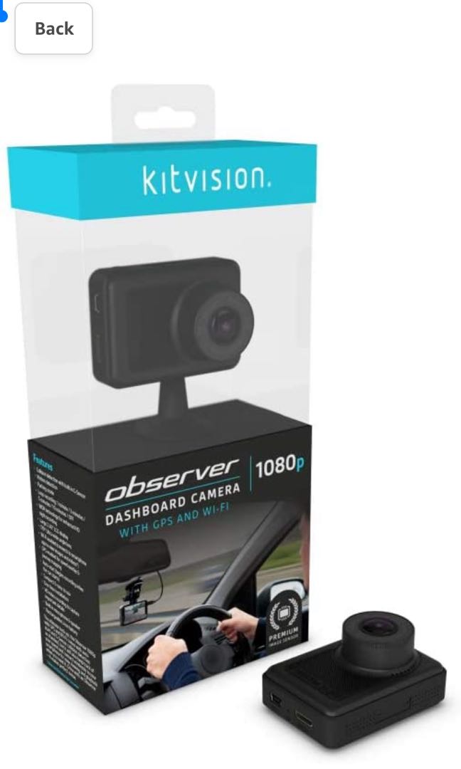 Kitvision Observer 1080p Dashboard Camera with GPS/WiFi/G Sensor ...