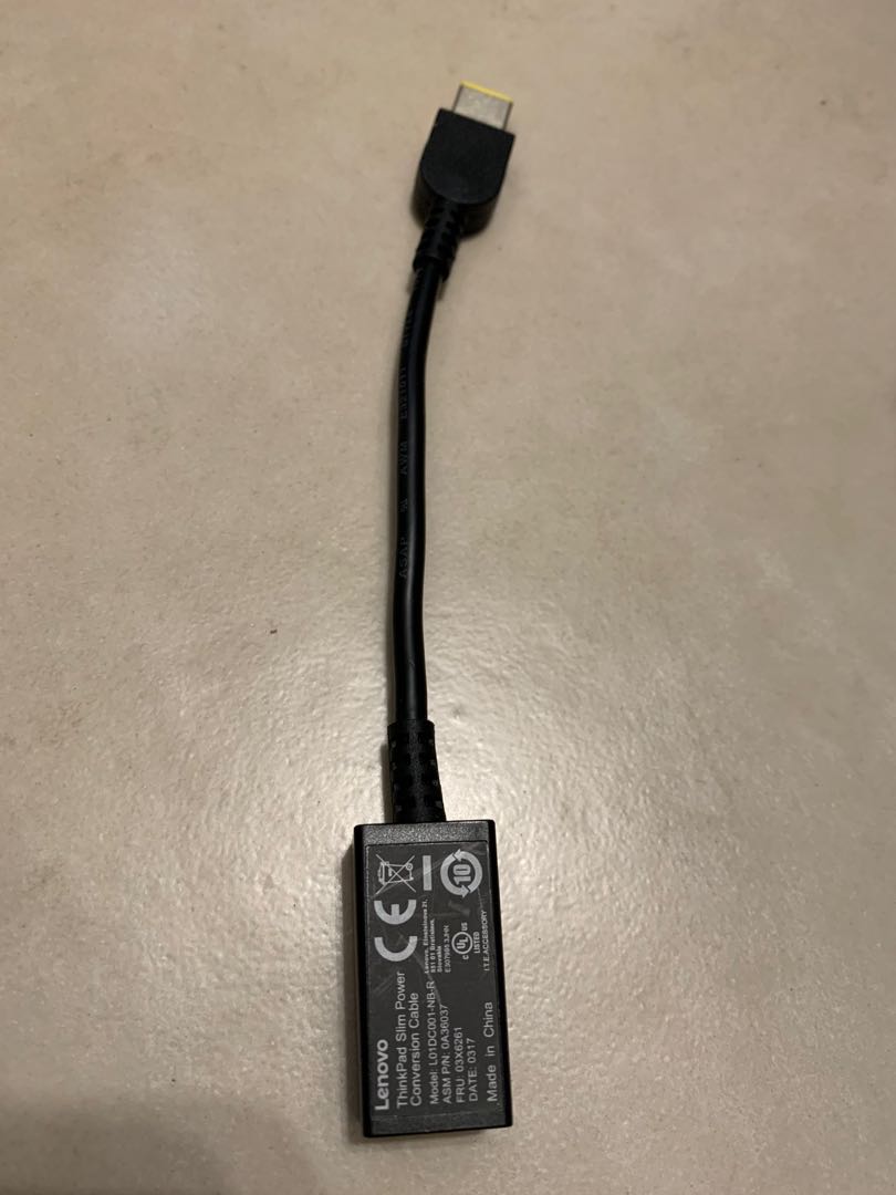 Lenovo ThinkPad Slim Power Conversion Cable, 電腦＆科技, 電腦周邊及配件, 電腦線、轉接線及 ...