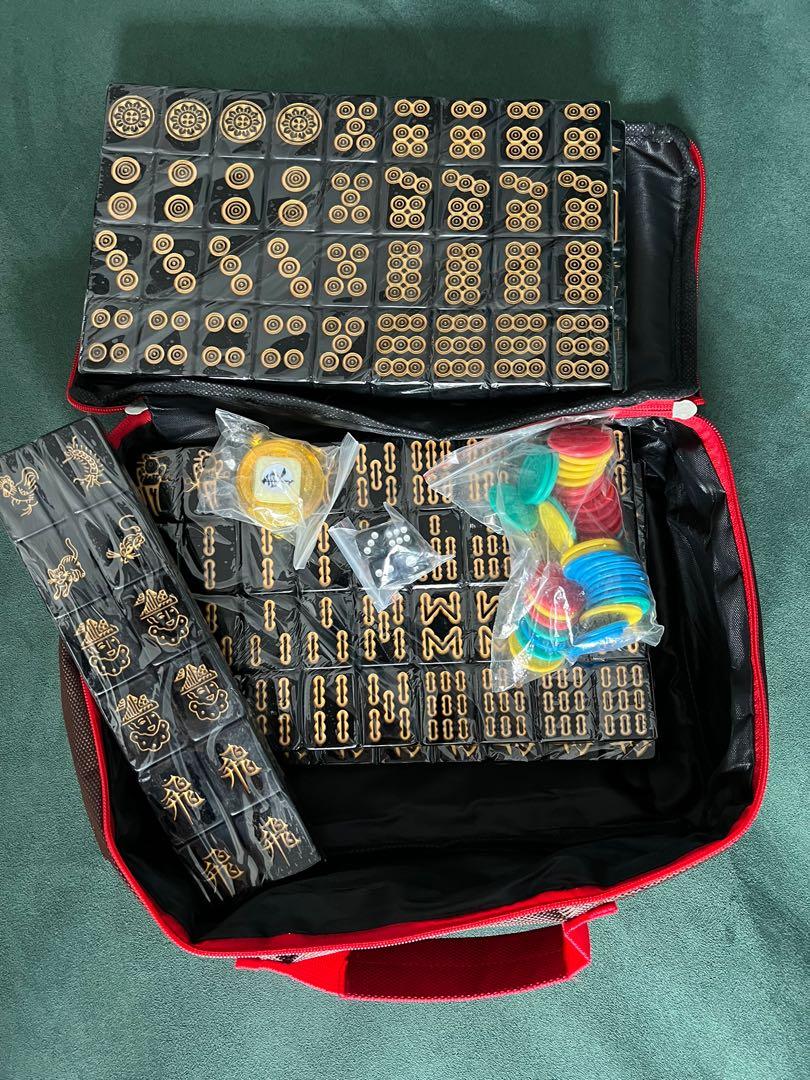 Mahjong Set A1 size 40mm - Black Gold, Everything Else on Carousell