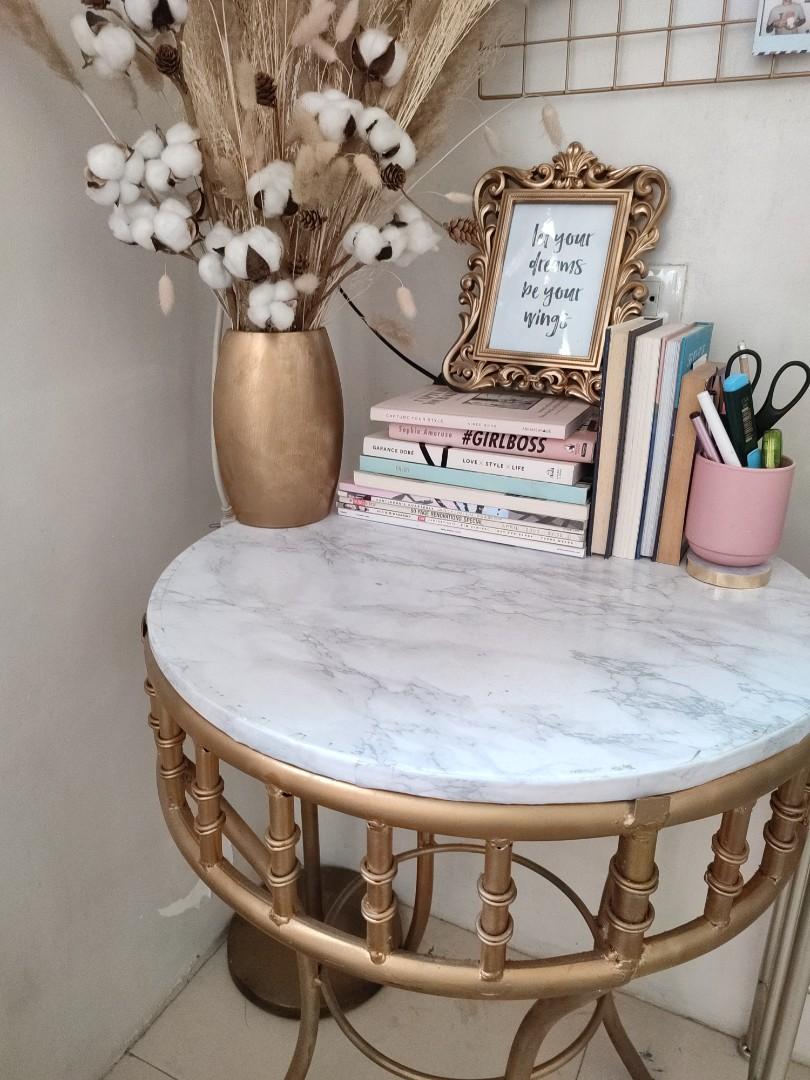 Marble Aesthetic Table, Furniture & Home Living, Furniture, Tables ...