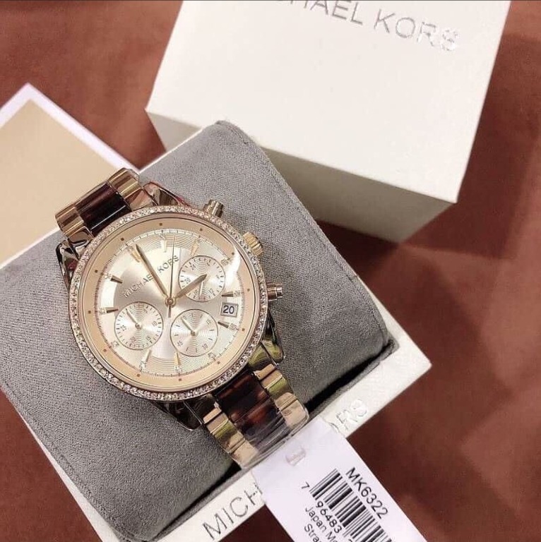 Michael Kors Ritz MK6322 Chrongraph Champagne Dial Ladies Watch ...