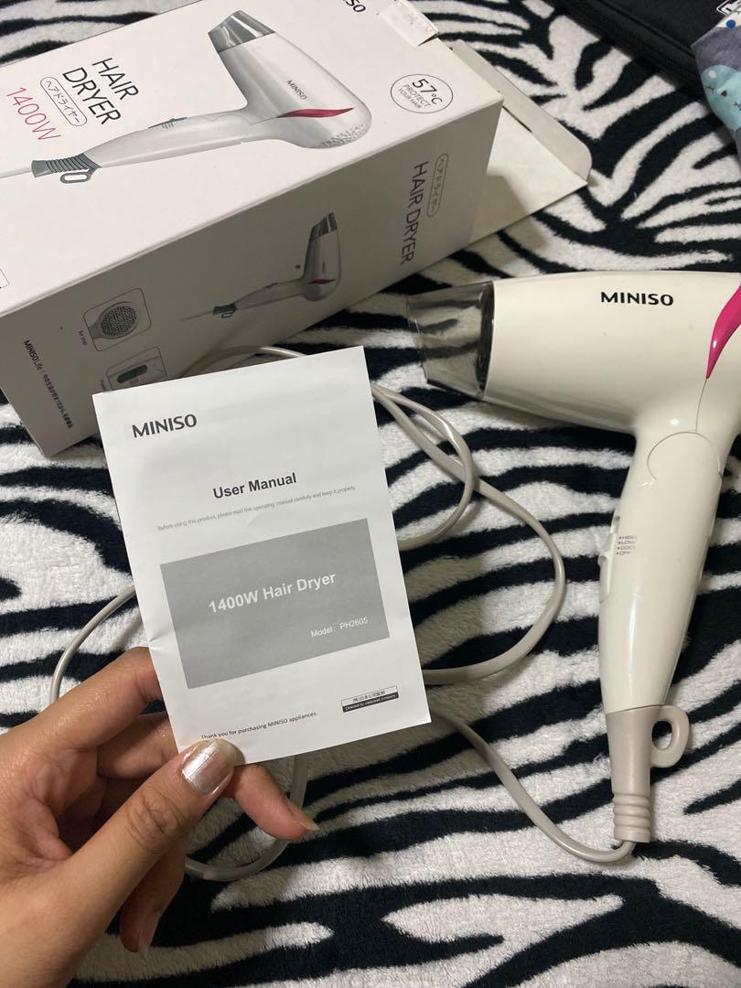 Miniso Hair Dryer 1400W, Beauty & Personal Care, Hair on Carousell