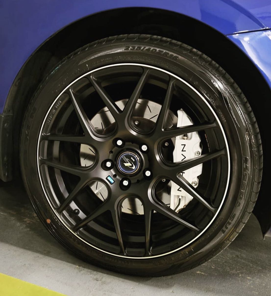 Nashin N3 330mm 4pot big brake kit BBK + Leonis Navia 06 Wedssport Weds ...