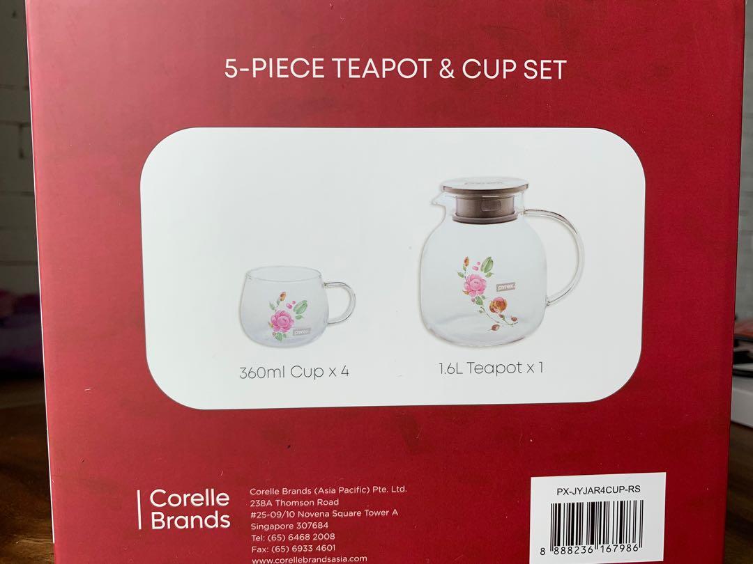 Pyrex - 5 pc Tea Set + Corelle 12 pc Dinner Set, Furniture & Home ...