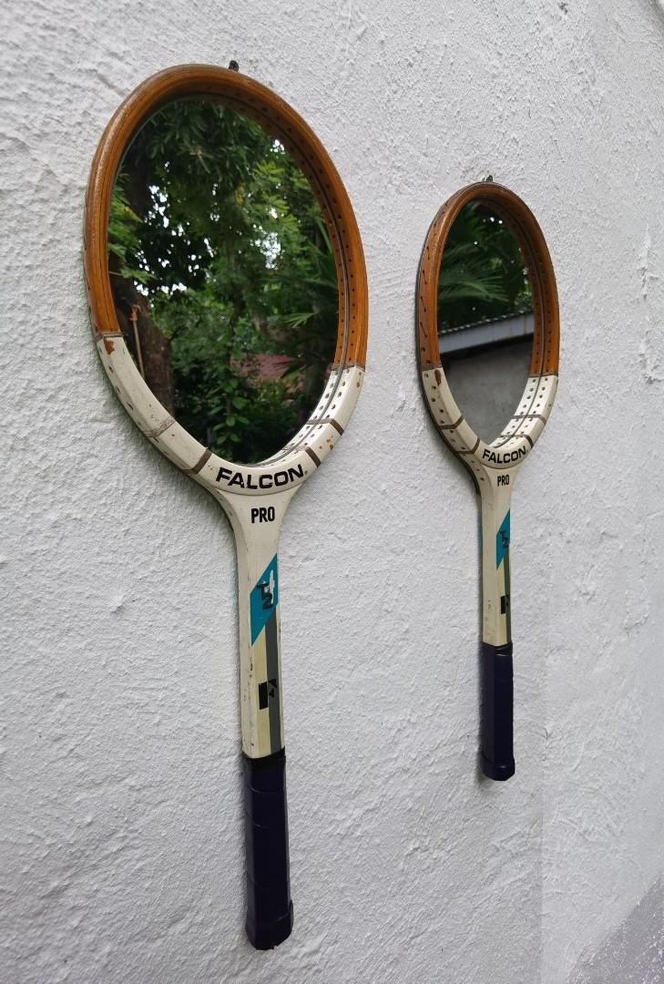 Repurposed Vintage tennis racket mirror, Furniture & Home Living, Home ...