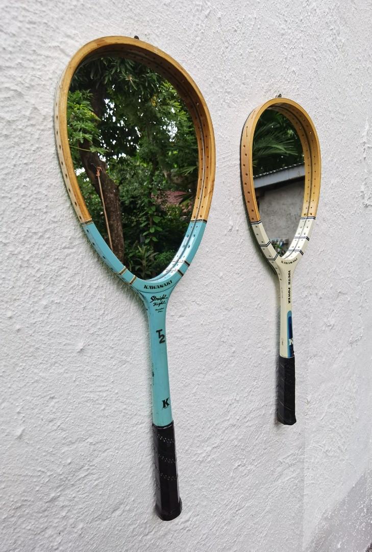 Repurposed Vintage tennis racket mirror, Furniture & Home Living, Home ...