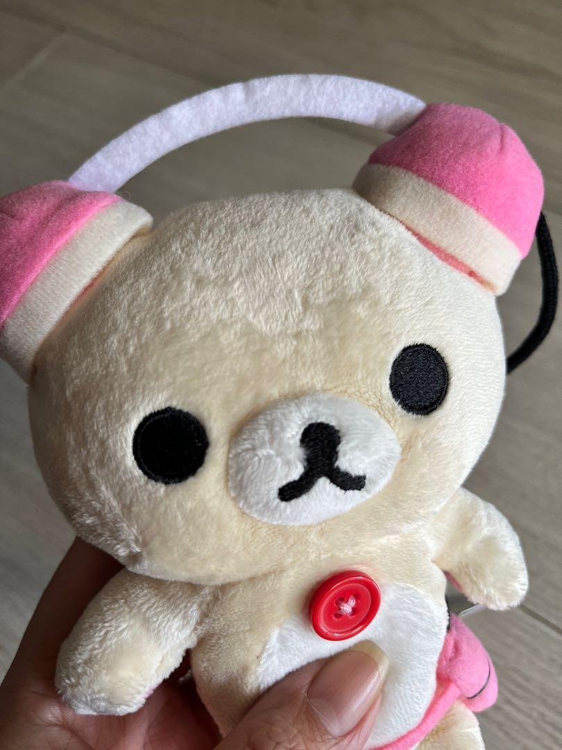 Sanrio Korilakkuma (Rilakkuma White Bear) with Pink Headset Plushie ...