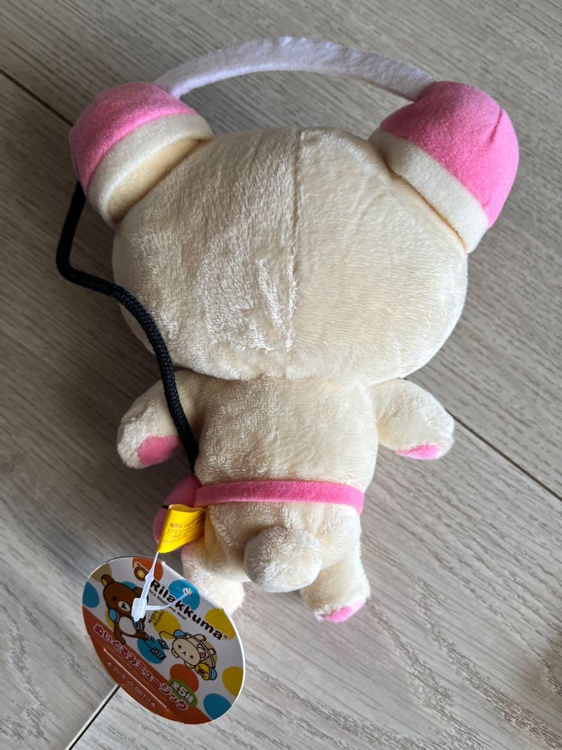 Sanrio Korilakkuma (Rilakkuma White Bear) with Pink Headset Plushie ...
