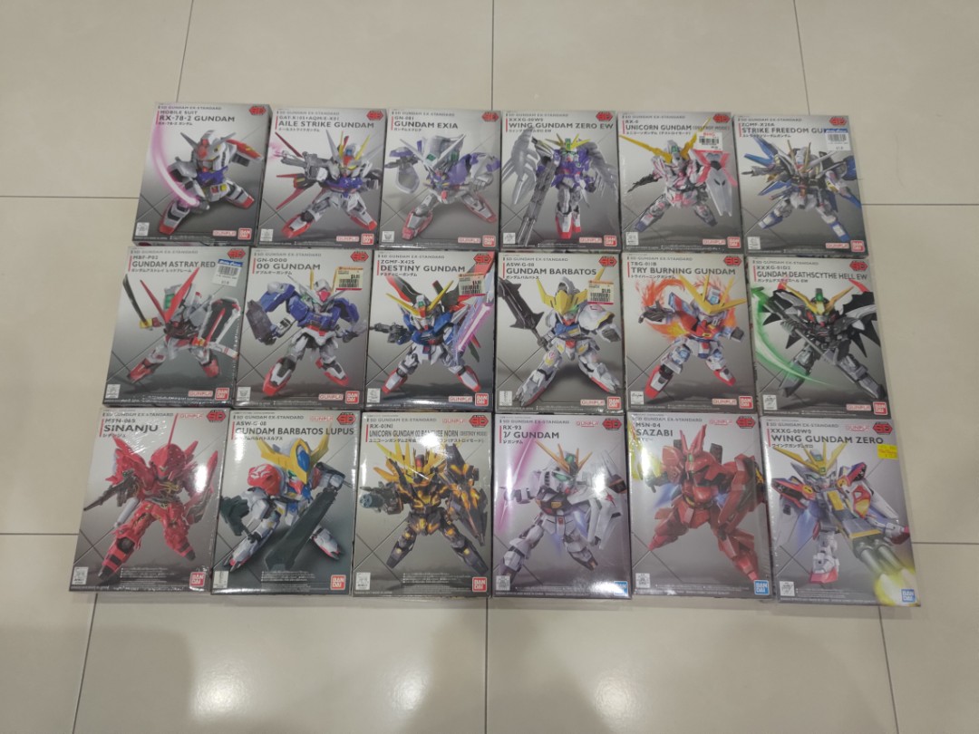 Gunpla SD Gundam EX-Standard (SDEX) Full set of 18 Model Kits + Free ...