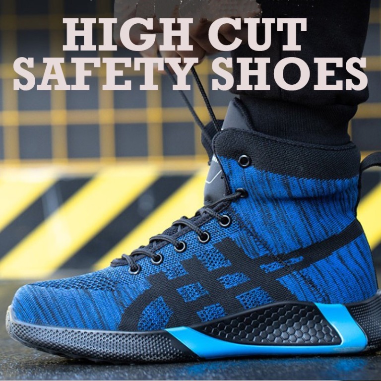 High Cut Safety Shoes Strong Grip Lightweight Steel Toe Pierce Proof ...