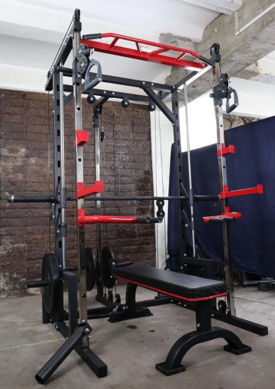SMITH MACHINE With Free Bench, Sports Equipment, Exercise & Fitness ...