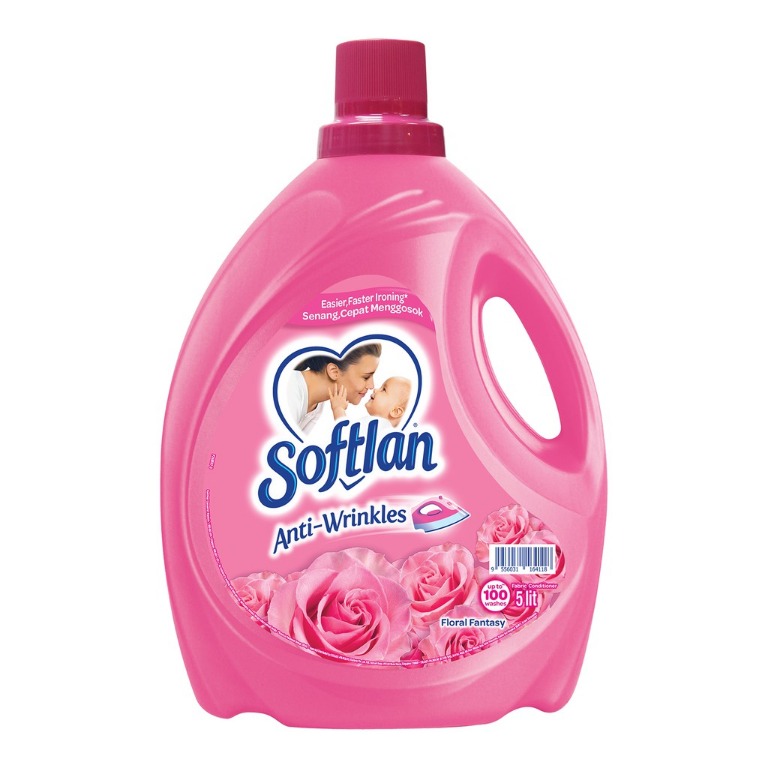Softlan Anti Wrinkles Floral Fantasy (Pink) Fabric Softener 5L ...