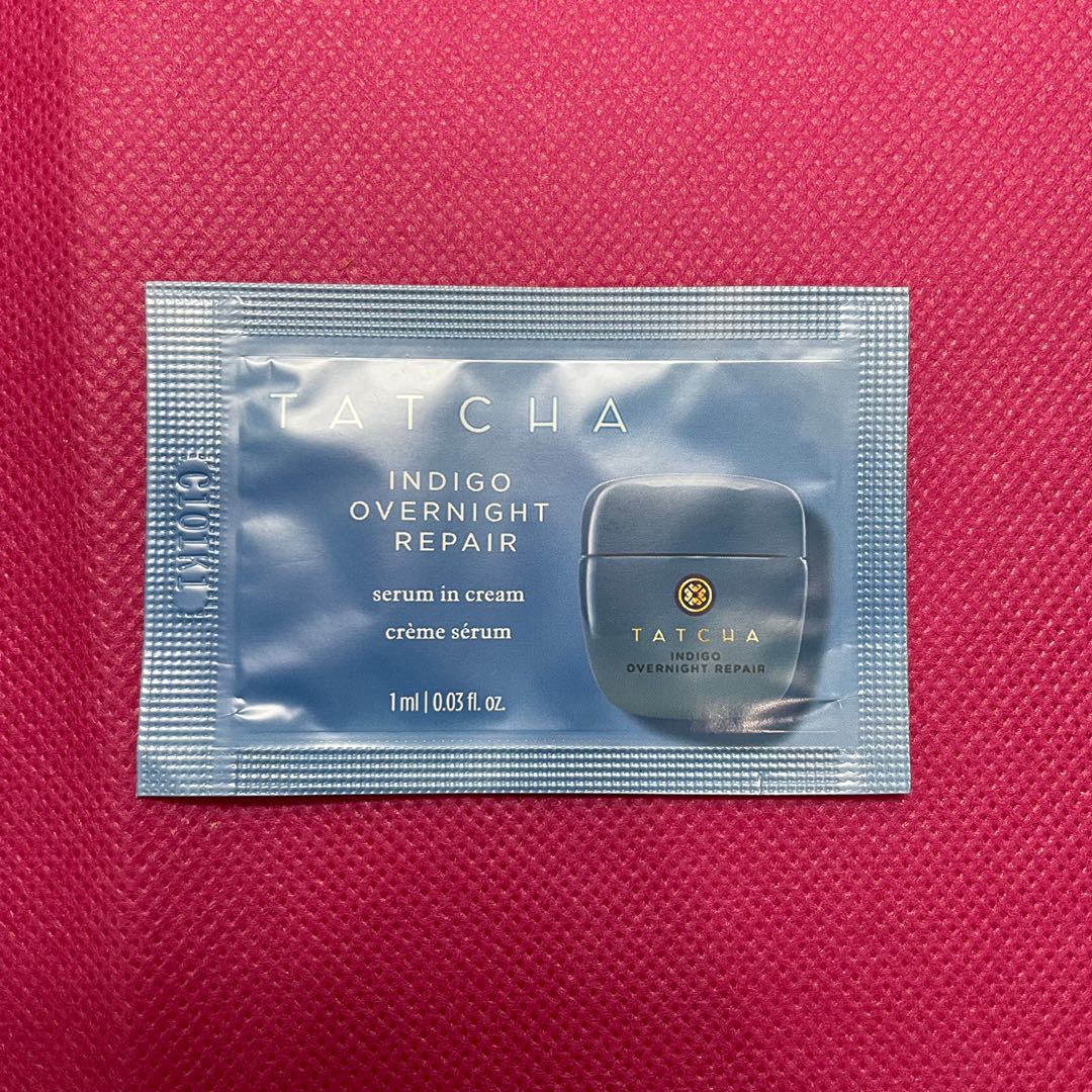 Tatcha indigo overnight repair serum in cream sachet, Beauty & Personal ...