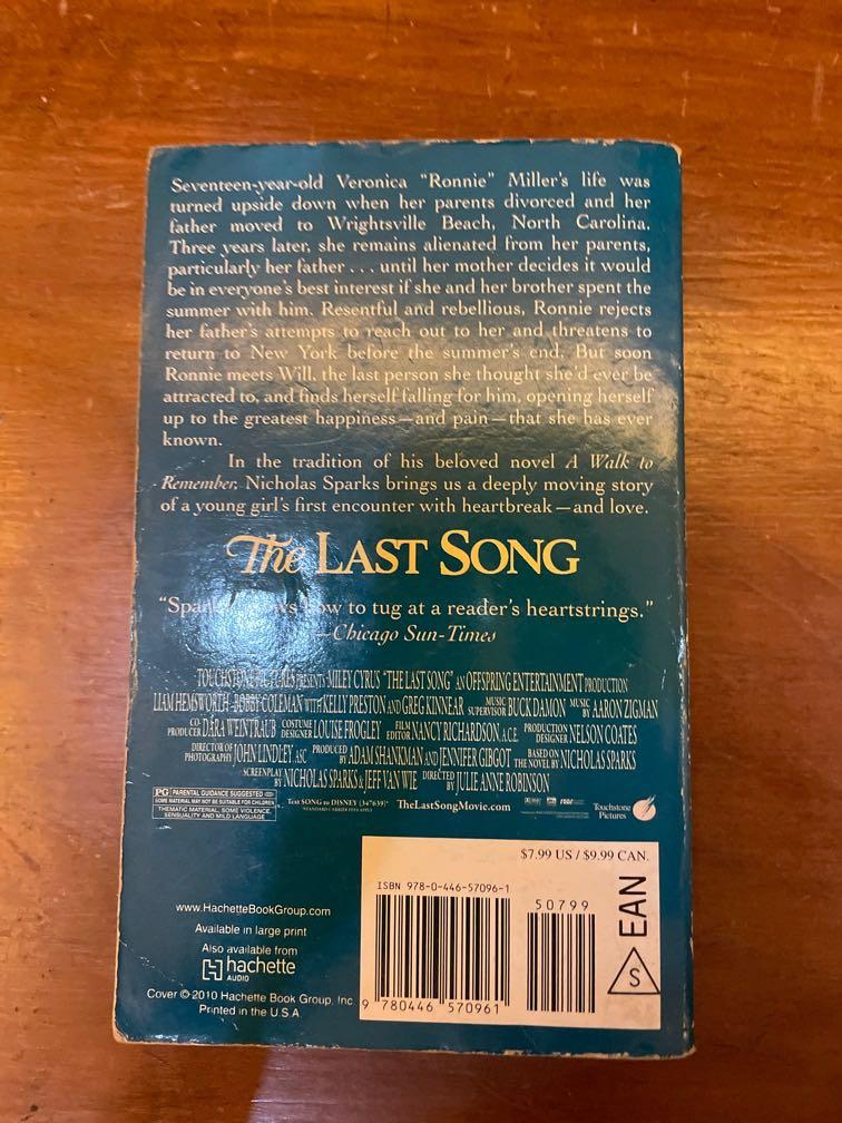 The Last Song by Nicholas Sparks, Hobbies & Toys, Books & Magazines, Fiction & Non-Fiction on ...