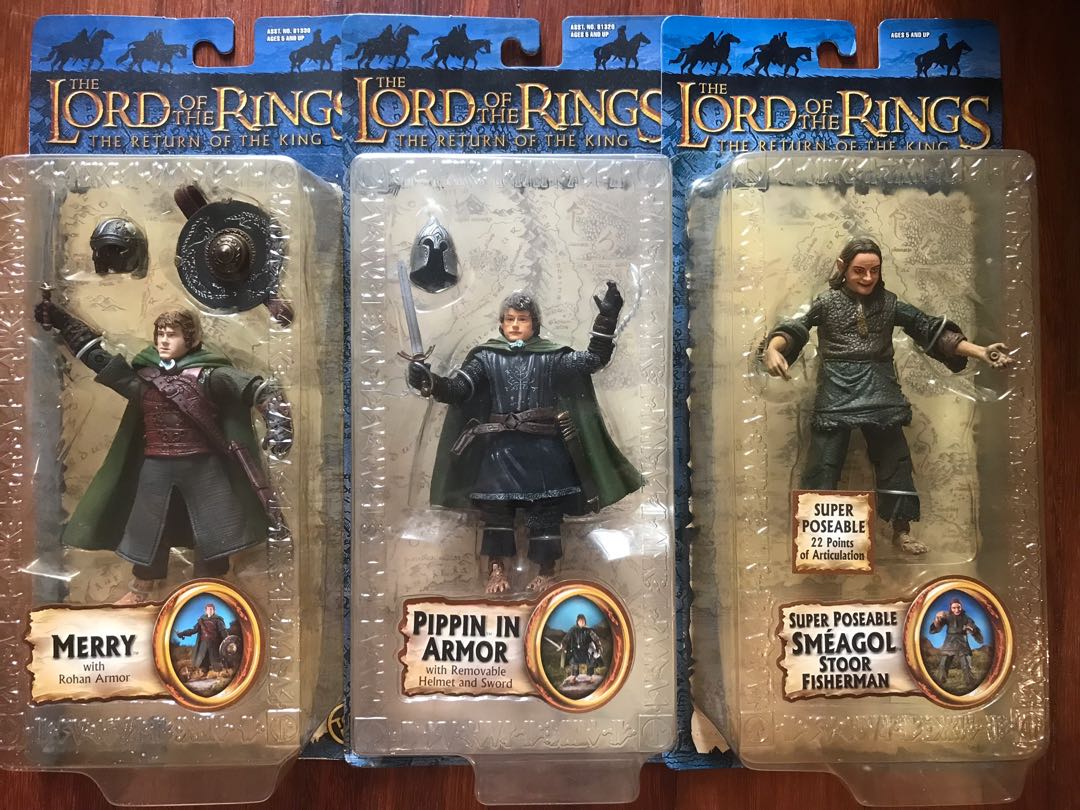 Toybiz Lord of The Rings LOTR Merry Rohan Armor Pippin in Armor Super ...