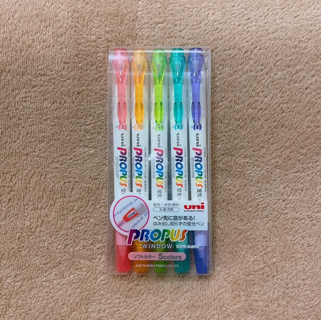 Uni Propus Window Highlighters (Soft Color, Set of 5), Hobbies & Toys ...