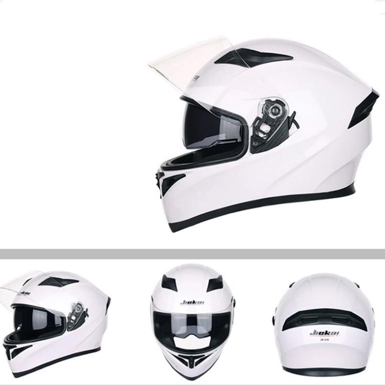 White Full Face Motorcycle Helmet Motorbike Fin Bike RG, Motorcycles ...