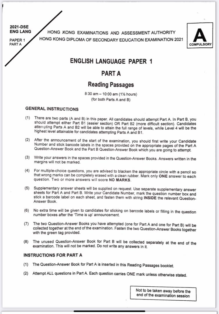 2021 DSE English Paper 1 Carousell 2021 DSE English Paper 1 Carousell