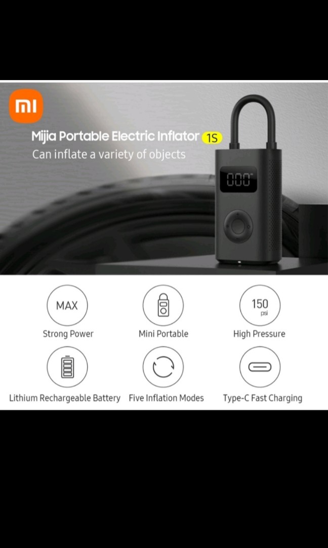 2021 Xiaomi Mijia Electric Inflator Pump 1S Smart Digital Tire Pressure ...