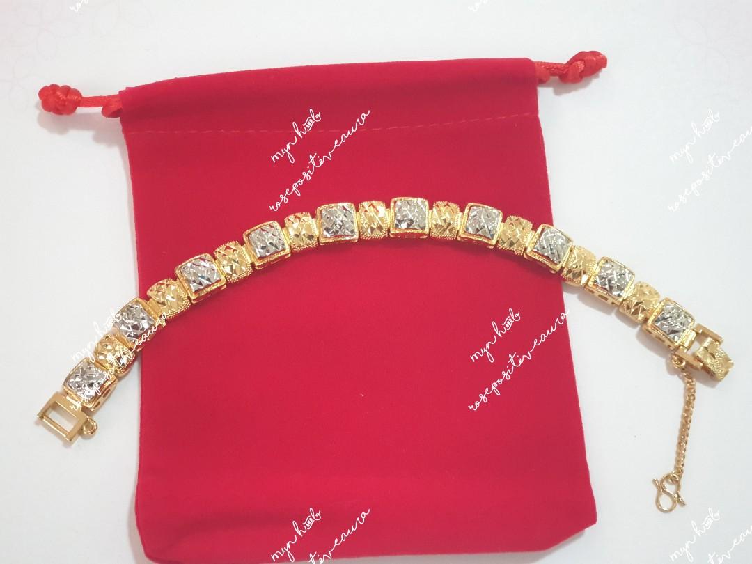 24k gold plated biskut bracelet, Women's Fashion, Jewelry & Organisers ...