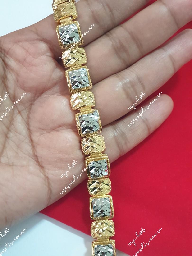 24k gold plated biskut bracelet, Women's Fashion, Jewelry & Organisers ...