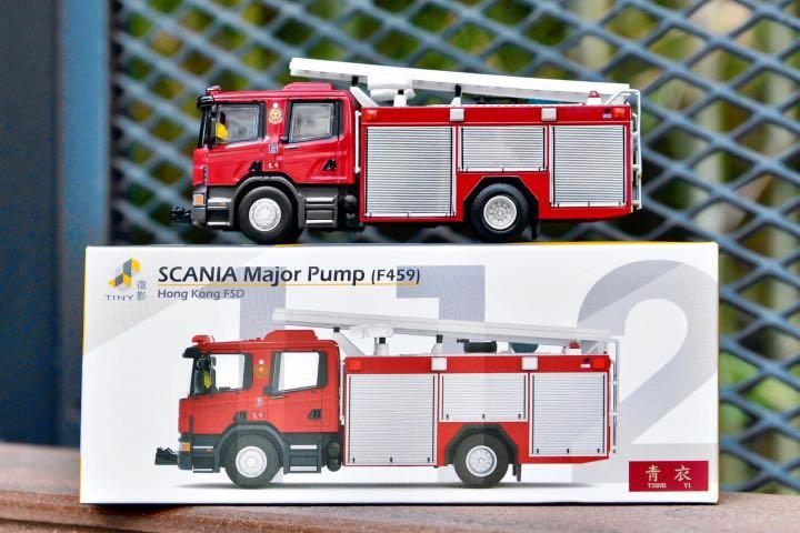 全新未拆 Tiny 微影 #112 SCANIA MAJOR PUMP 香港 消防處 泵車 消防車 HKFSD (青衣 分局） (F459), 興趣及遊戲, 玩具 & 遊戲類 - Carousell