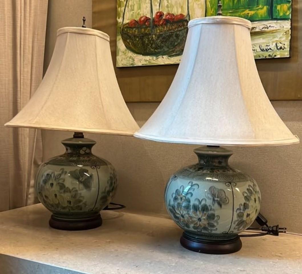 Antique chinese Peranakan table lamp x 2, Furniture & Home Living ...