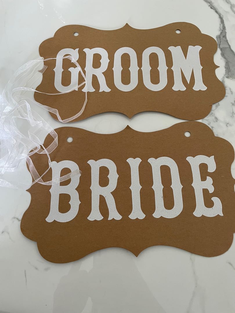 Bride and Groom Chair Tag, Hobbies & Toys, Stationery & Craft, Handmade ...
