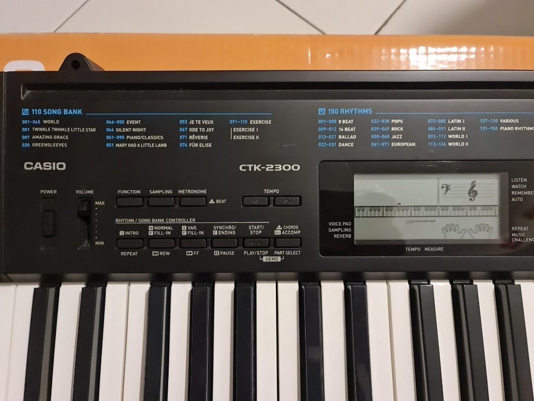 Casio Electronic Keyboard CTK-2300 with bench and stand, Hobbies & Toys ...