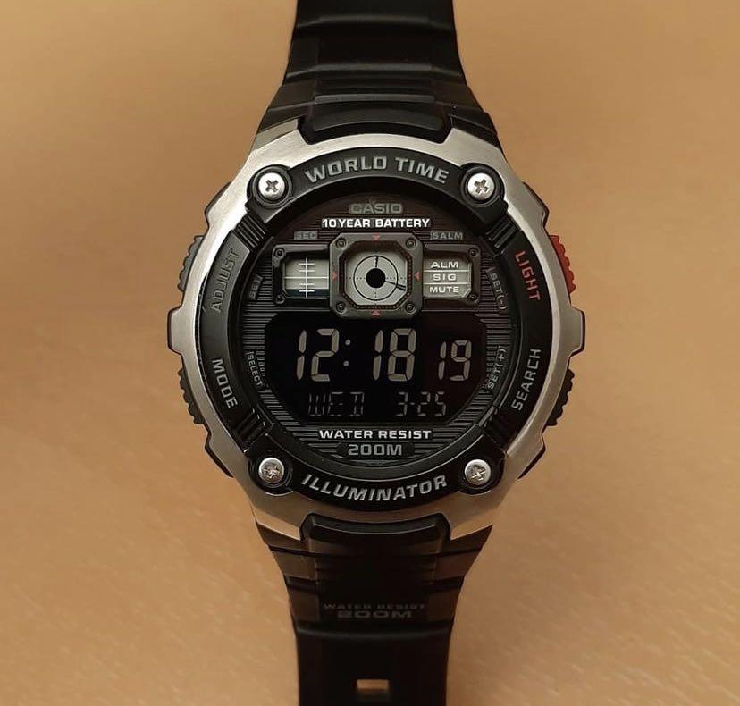 Casio AE-2000W-1B Digital Quartz AE2000W-1B Illuminator AE2000 Brand ...