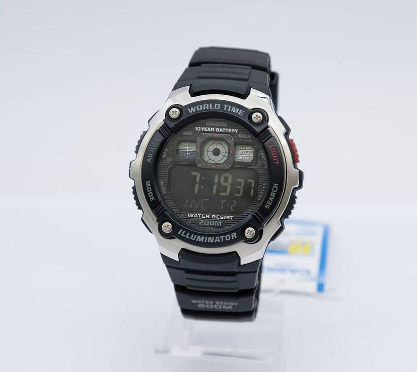 Casio AE-2000W-1B Digital Quartz AE2000W-1B Illuminator AE2000 Brand ...