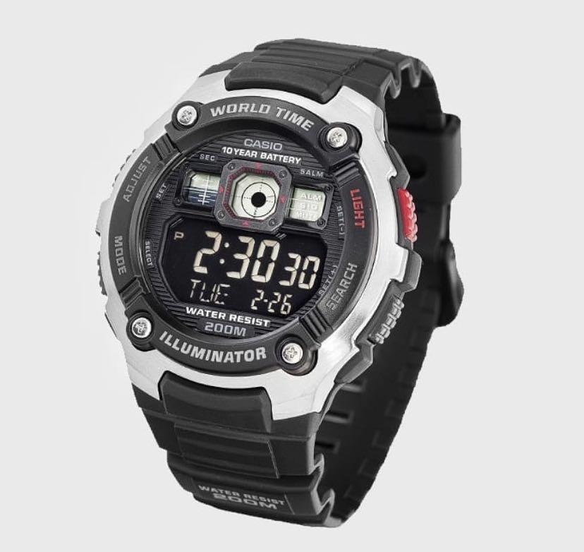 Casio AE-2000W-1B Digital Quartz AE2000W-1B Illuminator AE2000 Brand ...
