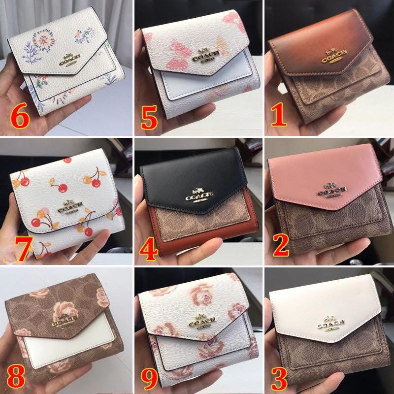 Coach Trifold Small Wallet in Signature Canvas, Women's Fashion, Bags ...
