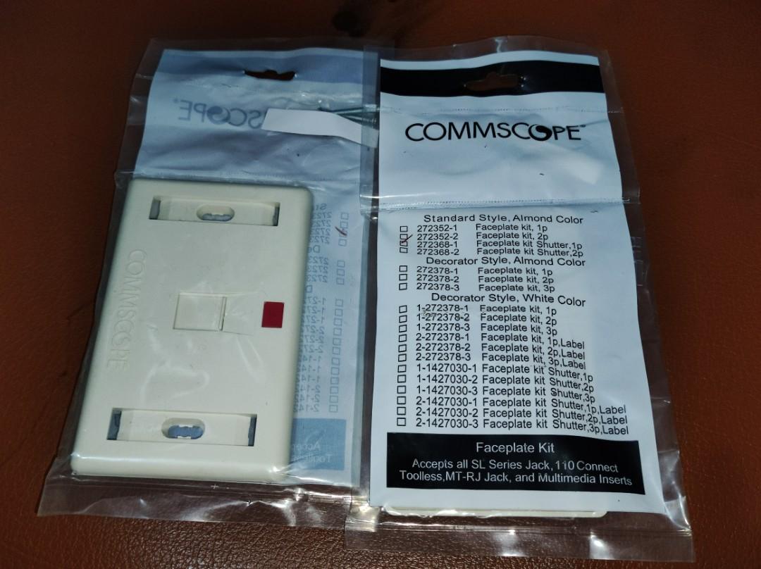 Commscope Faceplate 1gang (Shuttered Type), Computers & Tech, Parts ...