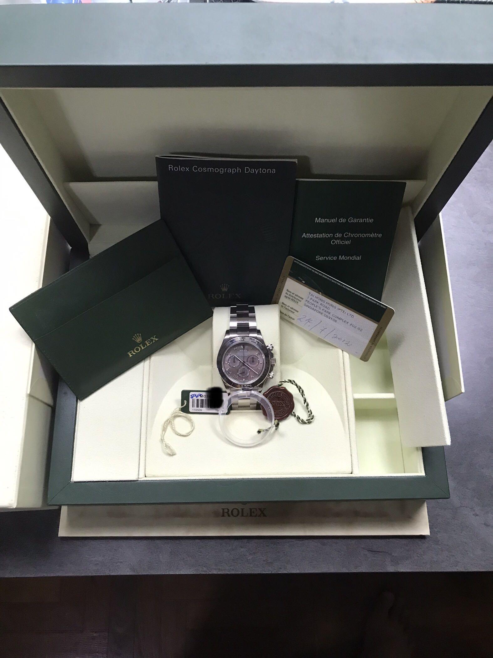 {Complete Set+RSC invoice} Rolex Cosmogragh Daytona 116509 MOP dial ...
