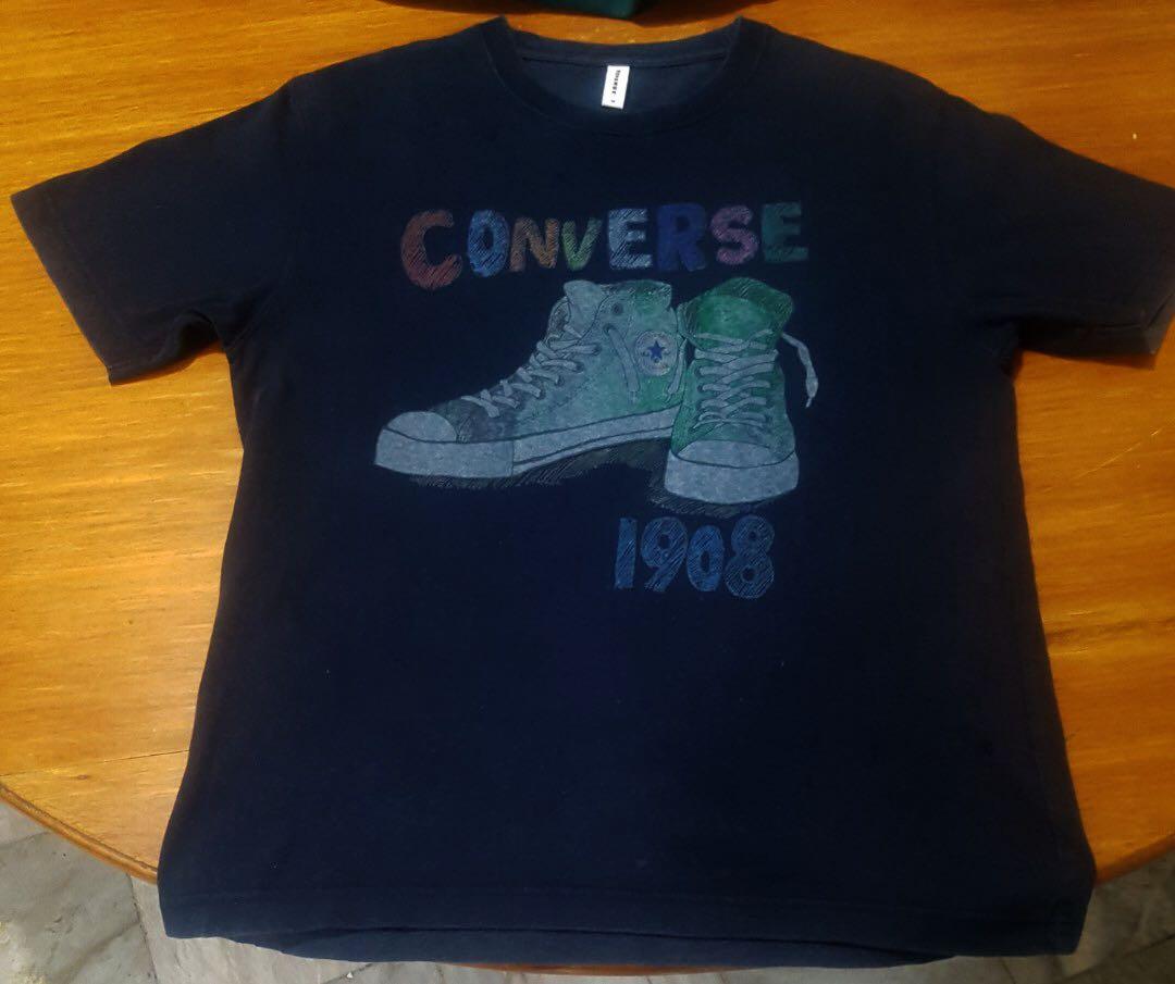 Converse chuck taylor all star '1908 black tee, Men's Fashion, Tops ...