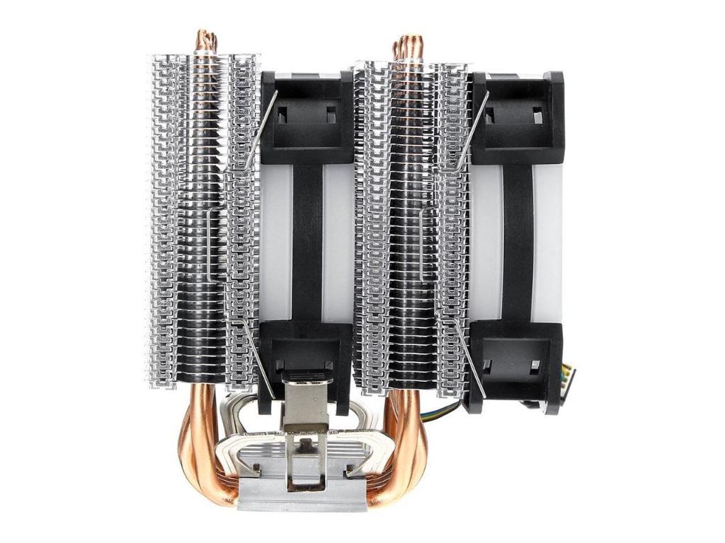 CPU Cooler 6 Heatpipe 4-Pin RGB 2 Fans for In-Tel 775/1150/1151/1155 ...