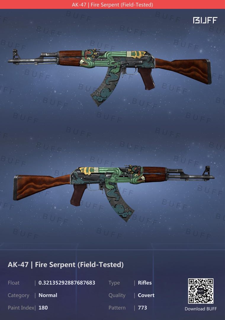 CSGO fire serpent ft, Video Gaming, Gaming Accessories, In-Game ...