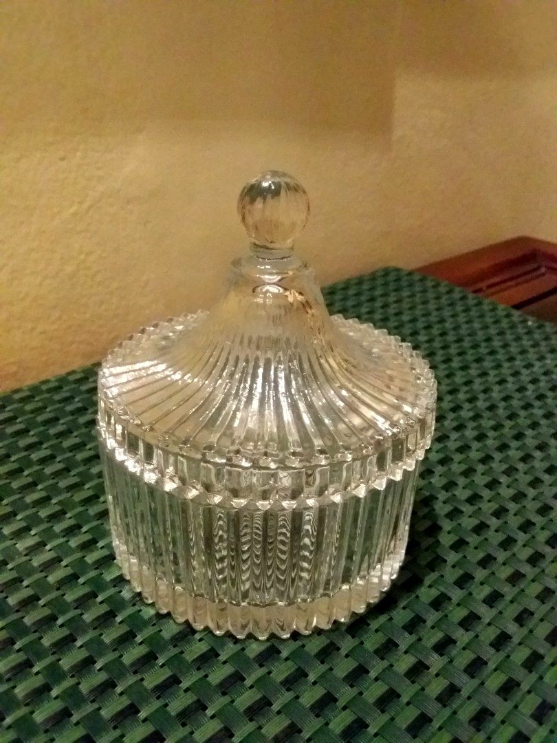 Vintage Cut Glass Container, Furniture & Home Living, Home Decor, Vases ...