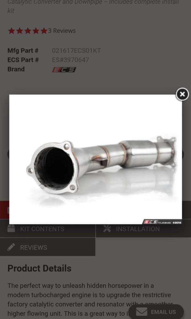 ECS Tuning Downpipe 3inch, Car Accessories, Accessories on Carousell