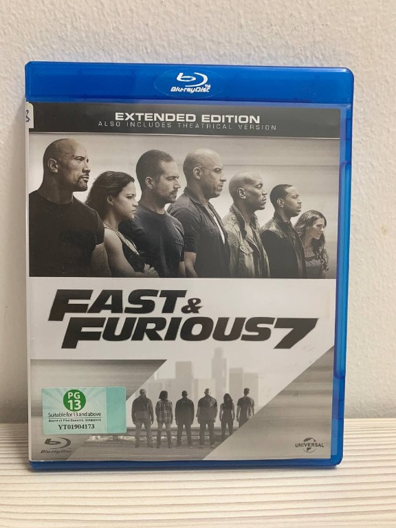 Fast and Furious 7 Extended Edition Bluray HD Disc Movie Racing Film ...