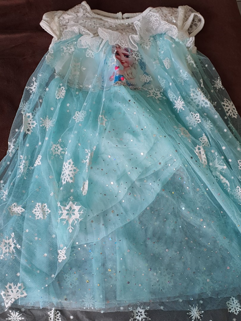 Frozen theme dress, Babies & Kids, Babies & Kids Fashion on Carousell