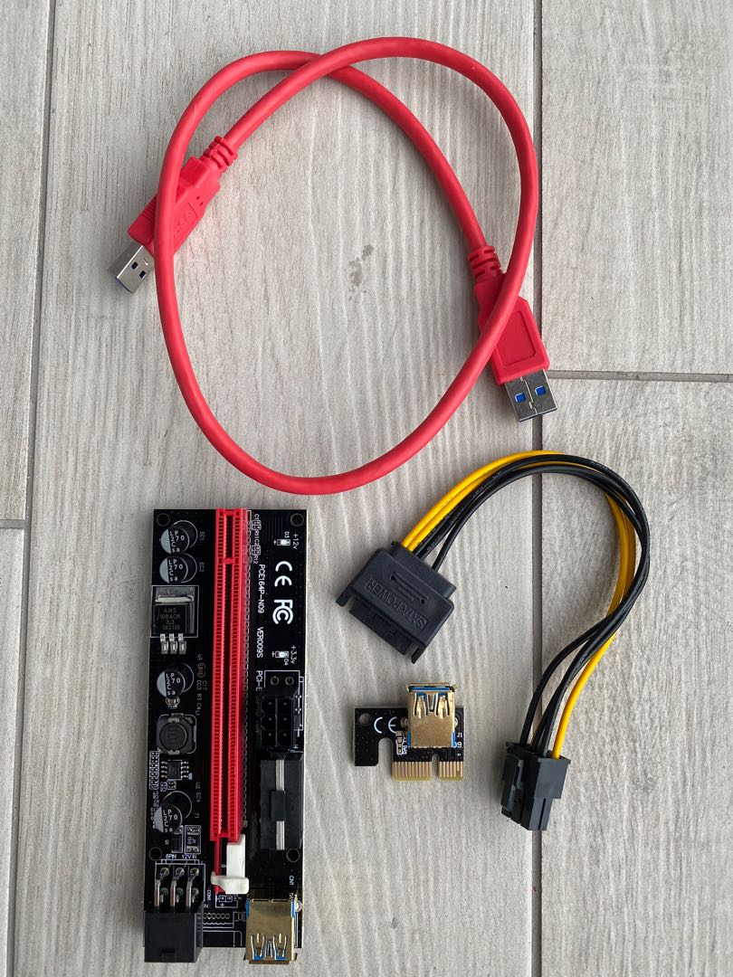 GPU risers for mining rig (6pc brand new) PCIE X1 to X16, Computers ...