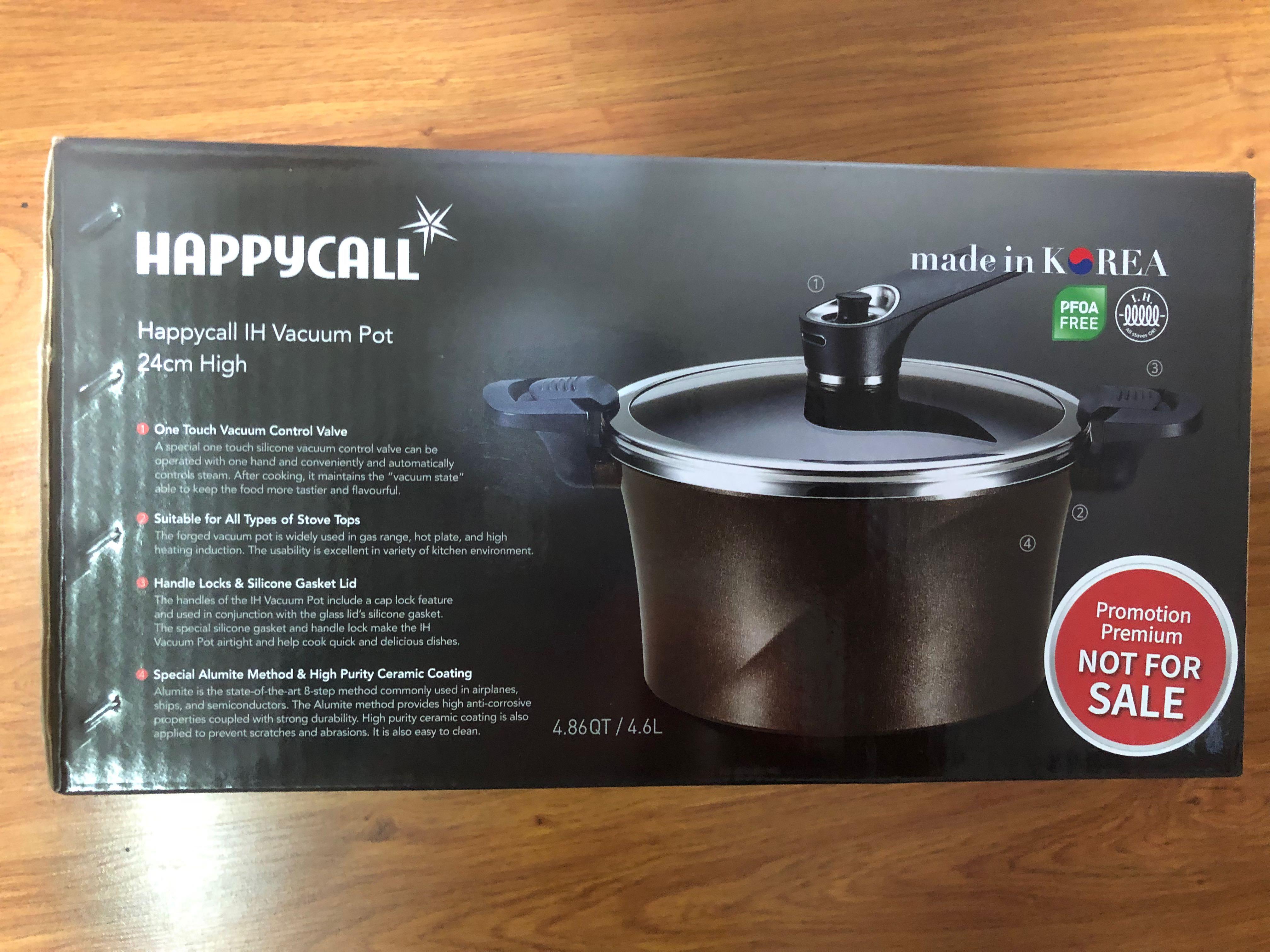 HappyCall 24CM / 4.6L IH VACUUM STOCK POT + SELF-STANDING LID, Furniture & Home Living ...
